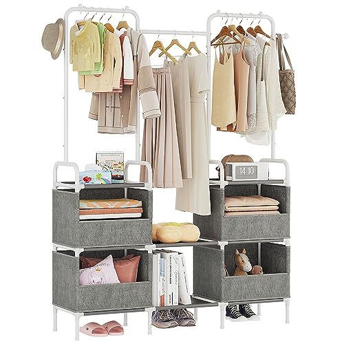 Snapklik.com : Laiensia Clothes Rack,3 Rods Portable Clothing Hanging ...