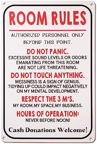 Funny Room Rules Sign for Teen Girls Bedroom Door Decor Girl Room Rules ...