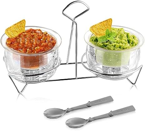 Amazon.com | MorTime Ice Chilled Serving Bowl with Acrylic Ice Bowl ...