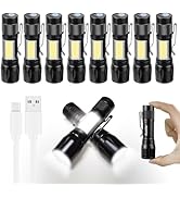 KunHe 5 Pack Small Rechargeable Flashlights Bulk USB-C Mini High Lumen ...