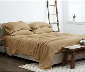Amazon.com: Golden Tan Super Silky Soft Rayon from Bamboo Bed Sheet Set ...