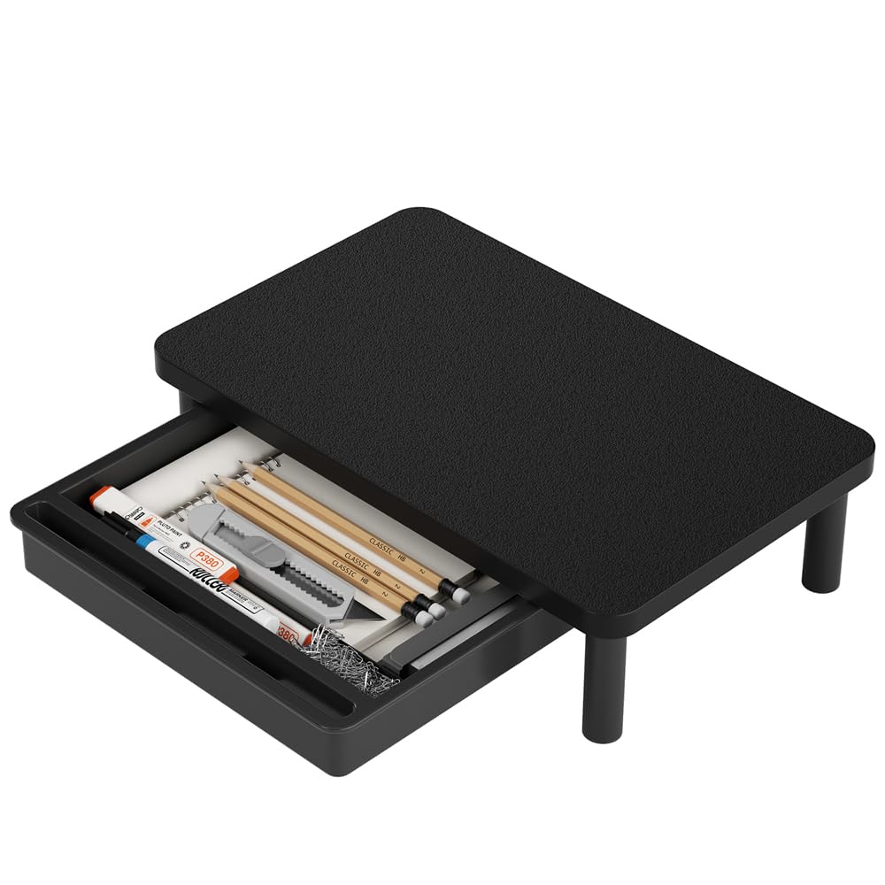Amazon.com: Fumark Sleek Wooden Monitor Stand Riser with Drawer, Height ...