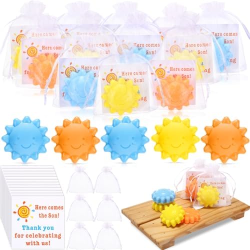 Amazon.com: Leelosp 50 Set Here Comes the Son Soap Baby Shower Favors ...