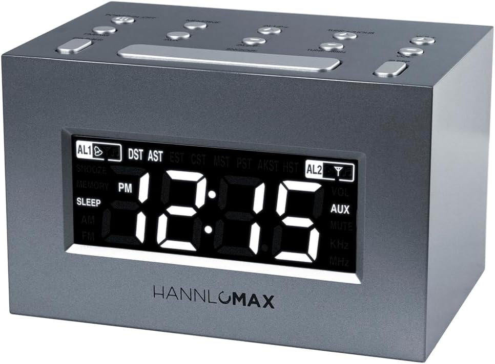 Amazon.com: HANNLOMAX HX-111CR Alarm Clock Radio, PLL AM/FM Radio, Dual ...