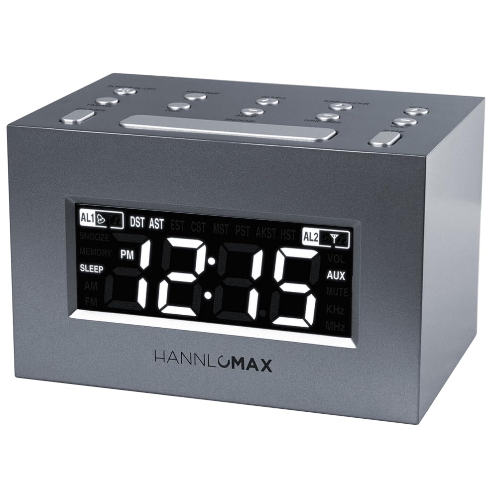 Amazon.com: HANNLOMAX HX-111CR Alarm Clock Radio, PLL AM/FM Radio, Dual ...