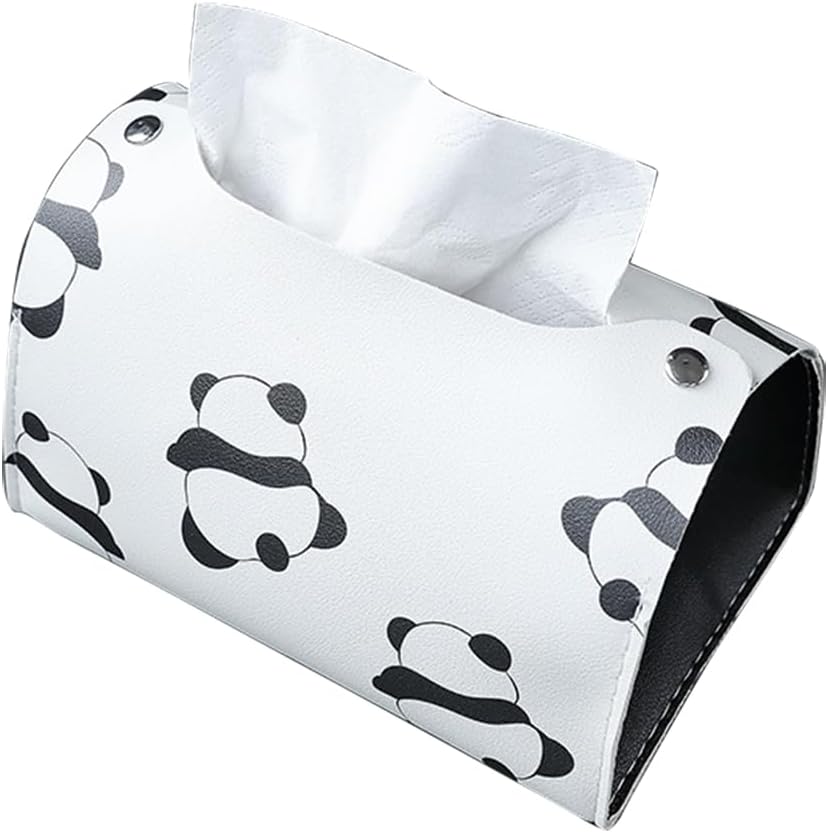 Amazon.com: Panda Leather Tissue Box Holder Cover with Elastic Strap ...