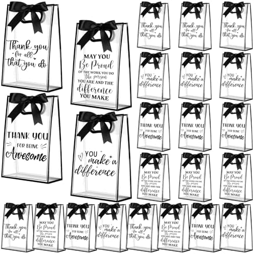 Amazon.com: Shinylin 24 Pcs Employee Appreciation Clear Gift Bags ...