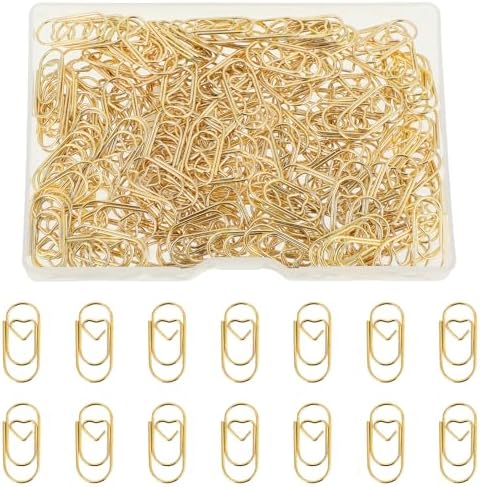 Amazon.com : 200Pcs Heart Paper Clips,Gold Mini Paper Clips,Funny Cute ...