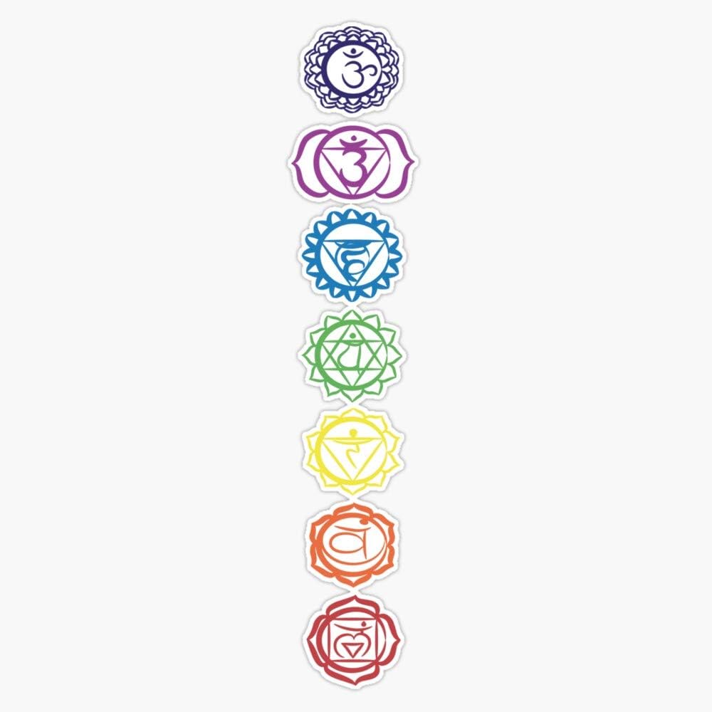 Amazon.com: Evan Decals Seven Chakra Symbols Sticker Vinyl Bumper ...