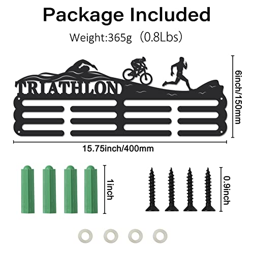 SUPERDANT Triathlon Medal Holder Display Swimming Cycling Running Medal ...