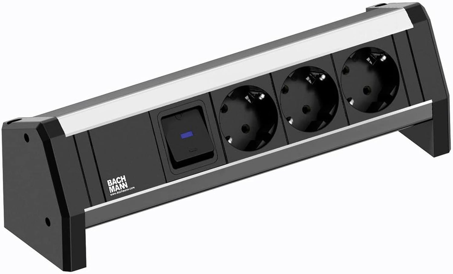 Bachmann 339.1001 Desk Rod 3 Schuko Sockets with Switch to mount on the ...