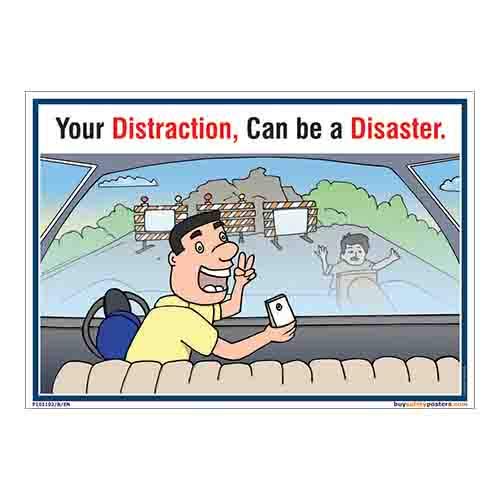 buysafetyposters.com - Distraction Is Disaster Poster In English Vinyl ...