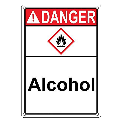 Amazon.com: Weatherproof Plastic Vertical ANSI and GHS Danger Alcohol ...