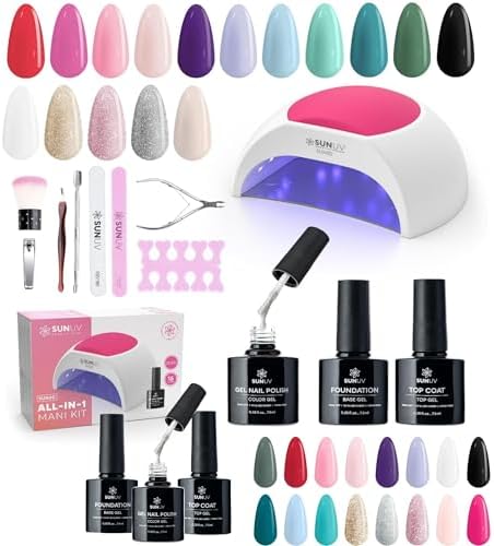 Amazon.com: SUNUV Gel Nail Polish Kit with UV Light for Nails, 2*16 ...