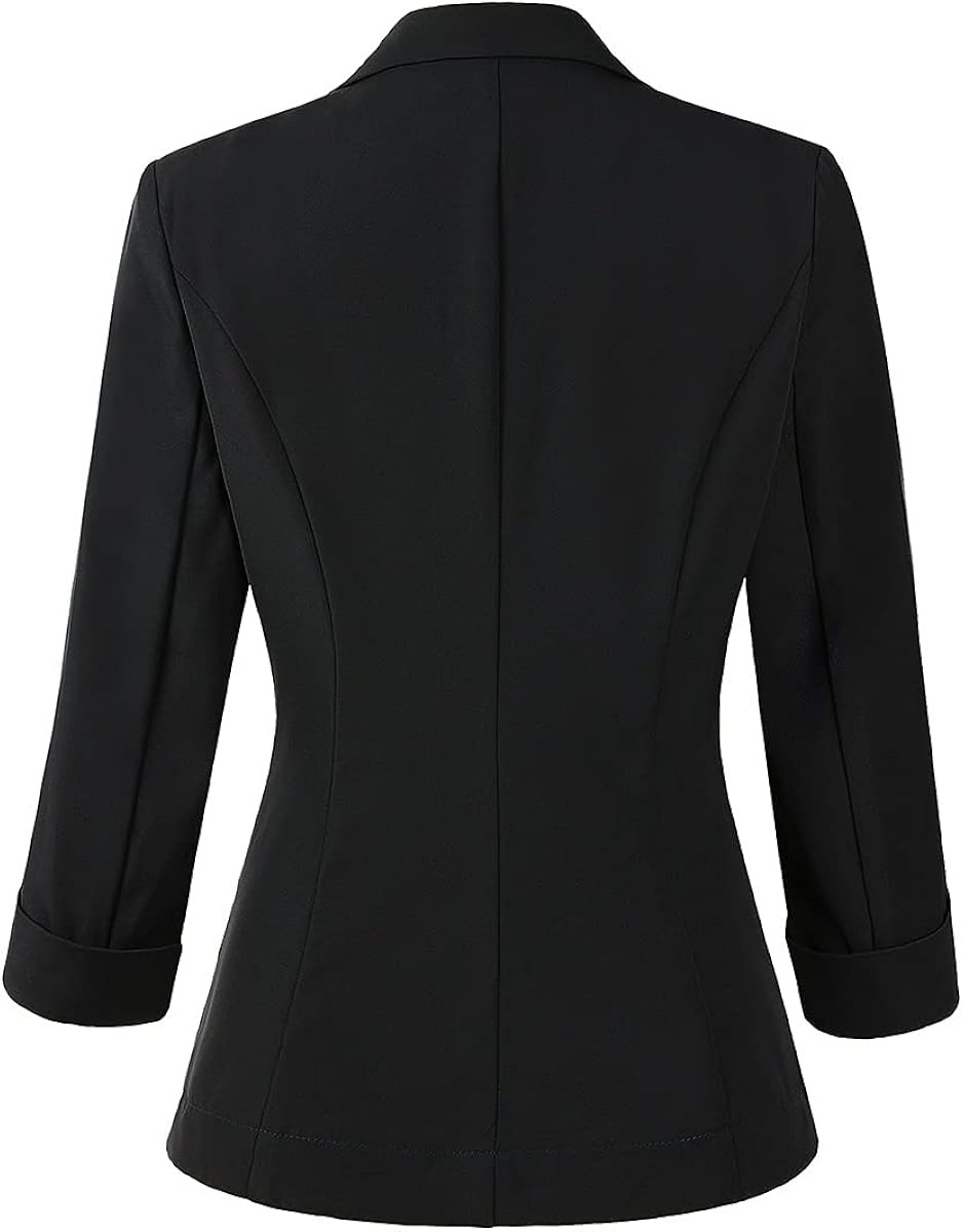 Womens 3/4 Sleeve Lightweight Office Work Suit Jacket Floral Blazer at ...