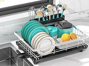 Amazon.com - MERRYBOX Stainless Steel Dish Drying Rack for Kitchen Counter Sink，Rustproof ...