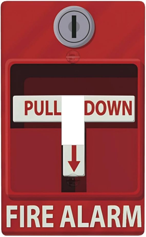 Fire Alarm Cool Funny Light Switch Cover Decorative Single Toggle 1 ...