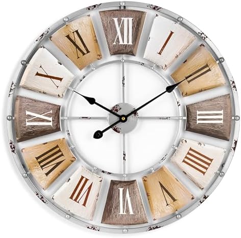 Amazon.com: 24 Inch Metal Number Large Wall Clock, Mute Creative ...