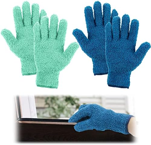 Prasacco 10 Pcs Microfiber Dusting Gloves, Dust Removal Gloves Dual ...