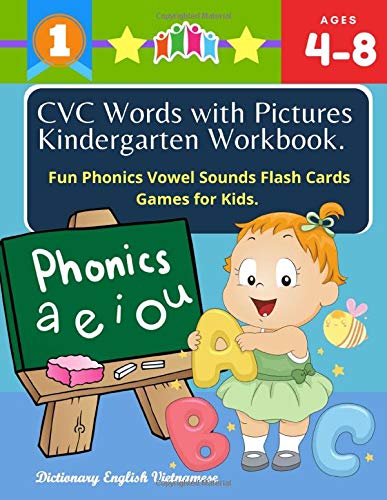 Cvc Words With Pictures Kindergarten Workbook Fun Phonics Vowel Sounds | Desertcart Australia