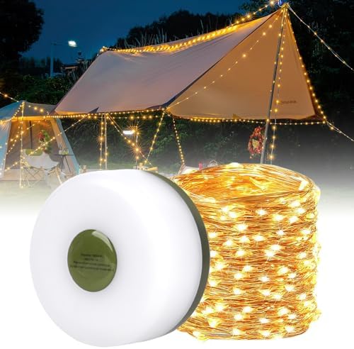 DAJILI Camping String Lights, 4 in 1 Portable Stowable String Light 8M ...