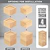 FASONLA Bed Risers (Set of 4) - Oak Solid Wood Furniture Risers Lifts ...
