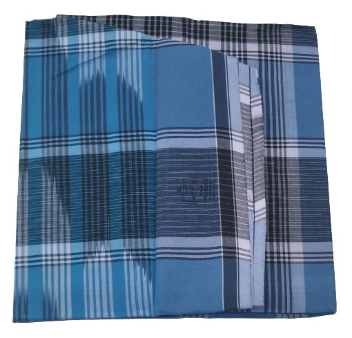 Buy Chank Lungi Soft Quality (Blue) Fancy Designed Lungi (2.25 Meters ...