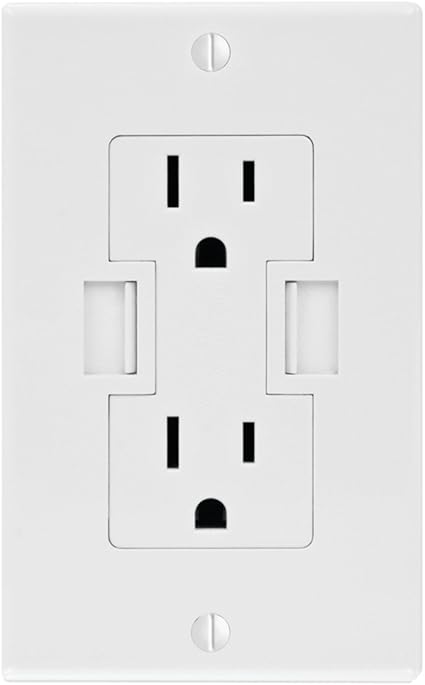 Newer Technology Power2U AC Wall Outlet with USB Charging Ports (White ...
