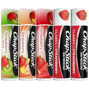 Amazon.com : ChapStick Strawberry Lip Balm 5-Pack – Remix 3-Pack ...