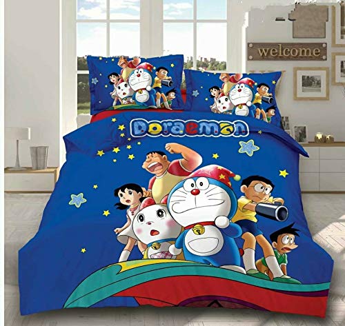 SAI-Enterprises Kids Cartoon bedsheet for Single Bed 90x100 inches (1+1 ...