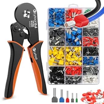 Square Ferrule Crimping Tool Kit wit 1200 PCS Single & Dual Ferrule ...