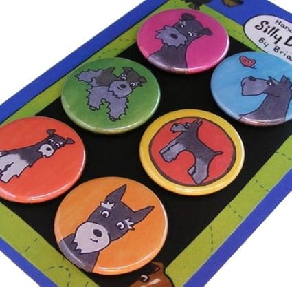 Amazon.com: Schnauzer Silly Dog Magnet Set of 6: Refrigerator Magnets ...