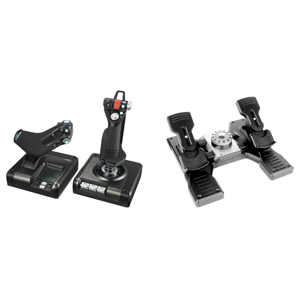 Logitech G X52 Pro Flight Control System + Pro Flight Rudder Pedals Bundle