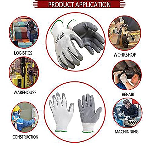 Techtion Nitrilon Multipro White-Grey Half-Dip Coating Safety Gloves ...