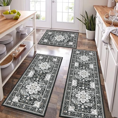 Amazon.com: Kitchen Rugs Sets of 3,Farmhouse Kitchen Runner Rugs Non ...