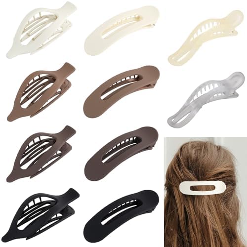 Amazon.com : 10 Pack French Flat Hair Clips for Women – Large Matte ...
