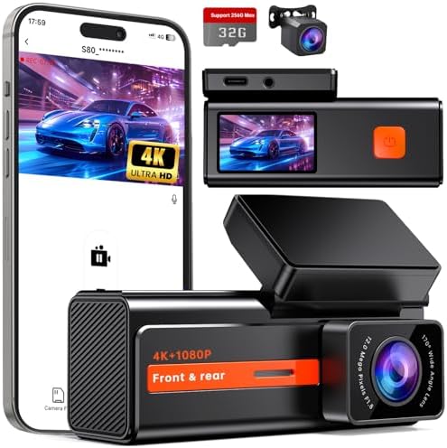 Amazon.com: Dash Cam Front and Rear: 4K Dual Channel Dash Cam - 5GHz ...
