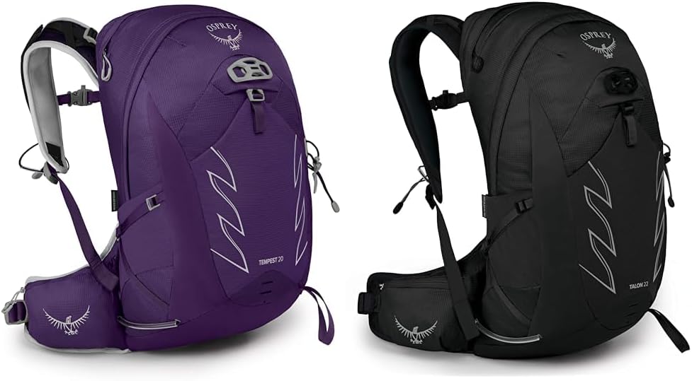 Amazon.com : Osprey Tempest 20L & Talon 22L Hiking Backpacks Bundle, Women's Purple 20L & Men's ...