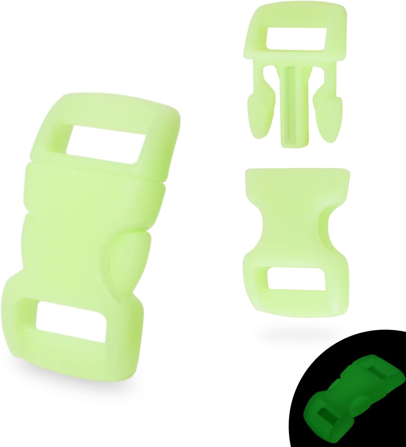 Amazon.com: 25 Pack 3/8" Paracord Clips, Curved Paracord Buckles Glow ...
