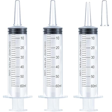 Amazon.com: 4 Pack 60mL Large Syringe for Liquid with Tip Cap ...