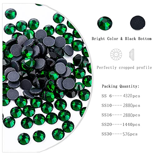 Snapklik.com : 2880PCS Hotfix Rhinestone Crystals, SS16 4mm Emerald ...