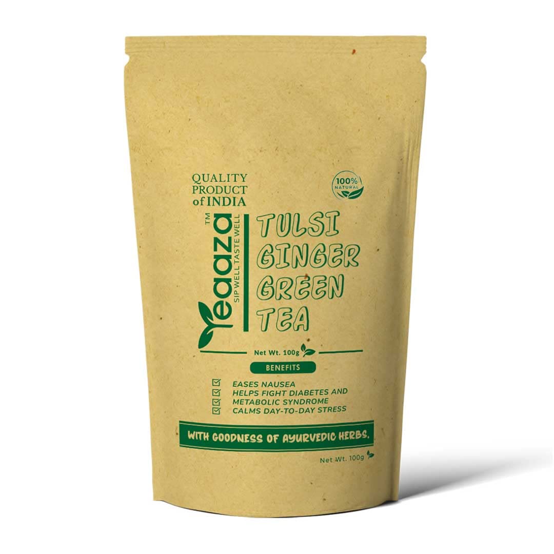 TEAAZA Green Tea with Tulsi and Ginger Blend, Helps with Nausea, Helps ...