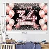 Amazon.com: Happy 34th Birthday Rose Gold Banner Backdrop Cheers to 34 ...