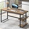 FOLUBAN Computer Desk, Modern Home Office Desk with Storage Shelves ...