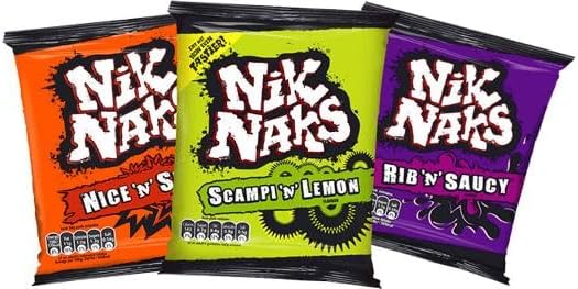 Nik Naks Mixed Selection Box, Nice 'n' Spicy, Rib 'n' Saucy, Scampi 'n ...