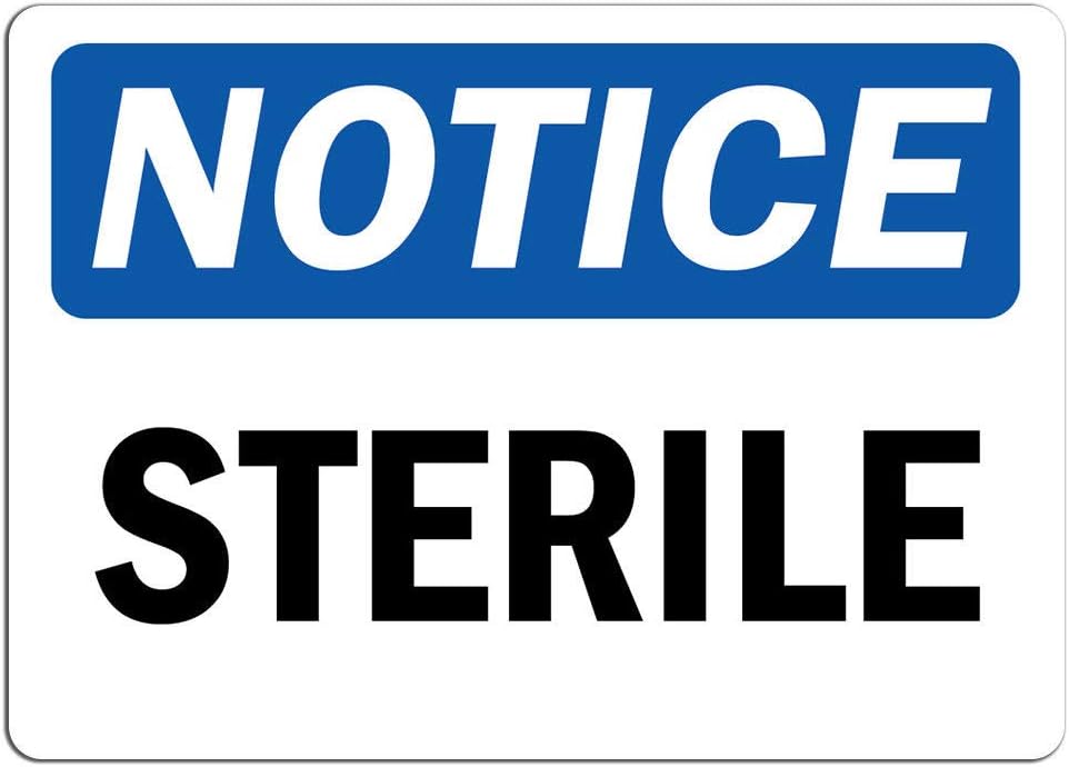 Amazon.com : Notice - Sterile Sign | Label Decal Sticker Retail Store ...
