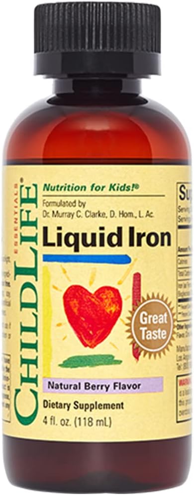 ChildLife Essentials, Liquid Iron, Vegan Iron Drops for Children, 118ml ...
