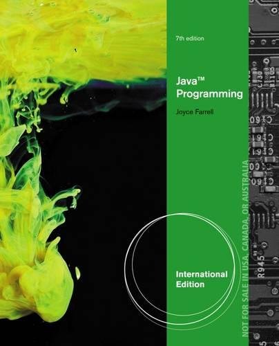 Java Programming, International Edition: Joyce Farrell: 9781285081977: Amazon.com: Books