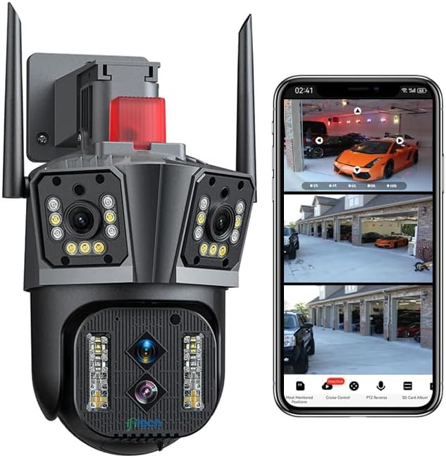 Buy IFITech Wired & WiFi 16MP PTZ Security Camera with Ultra-Wide Angle ...