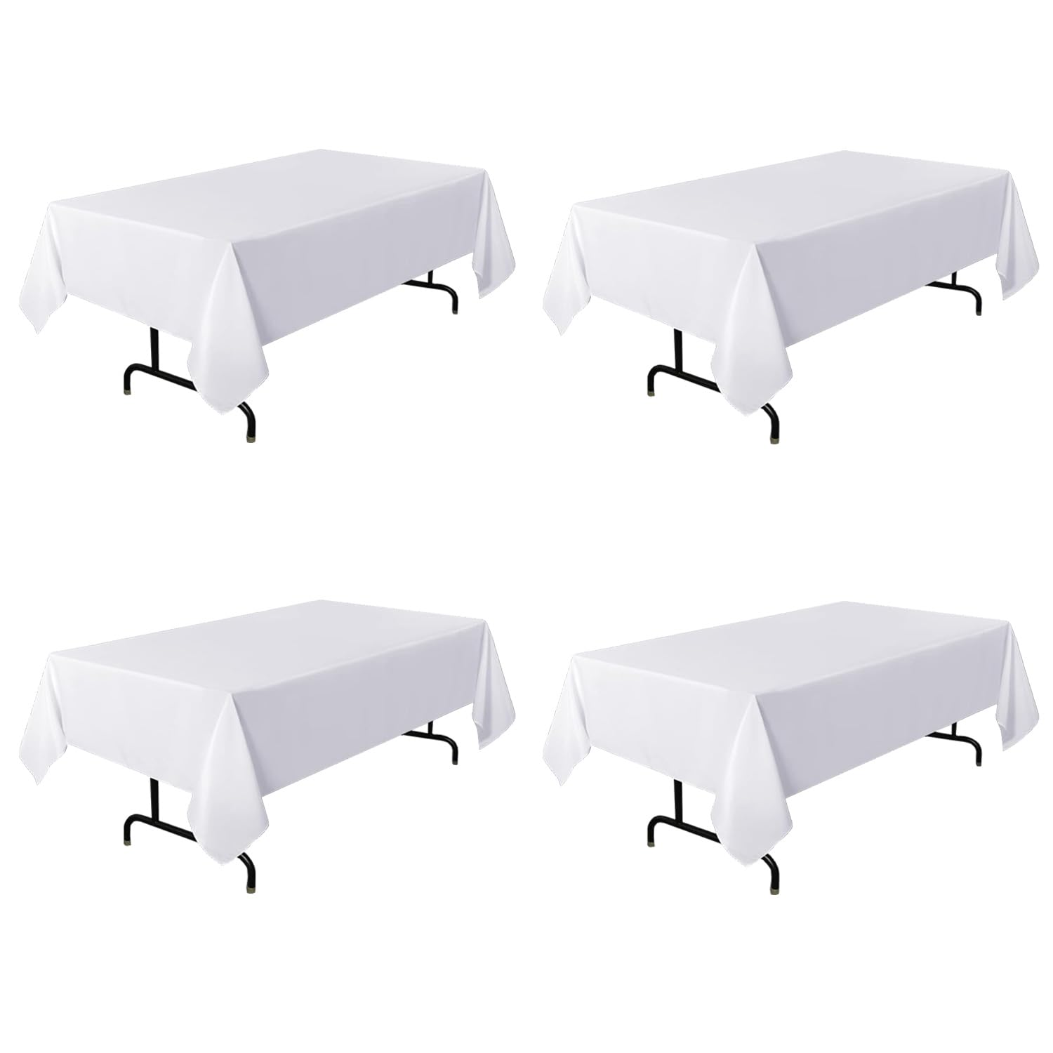 PLOYMONO 4 Pack White Tablecloths 90 x 156 Inch for 8 Foot Rectangle ...